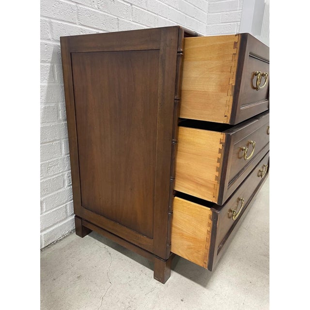 Mid 20th Century Faux Bamboo Chest by Kindel Furniture | Chairish