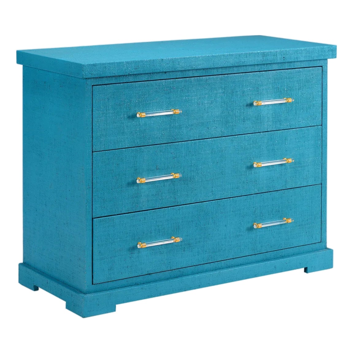 Clifton Raffia Side Chest - Blue | Chairish