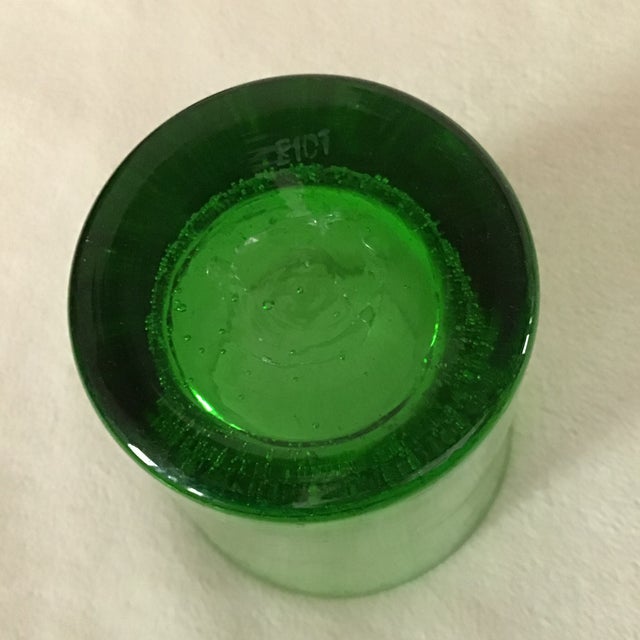 1980s Biot Green Glass Barware Set - 4 Pieces | Chairish