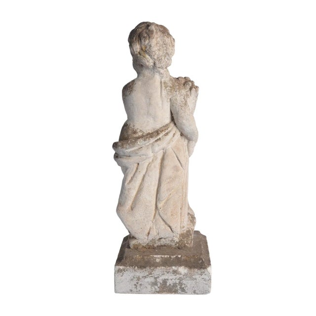 18th Century Stone Cherub Figural Garden Sculpture | Chairish