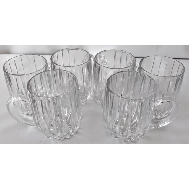 Modern Mikasa "Park Lane" Crystal Glass Mugs - Set of 6 | Chairish
