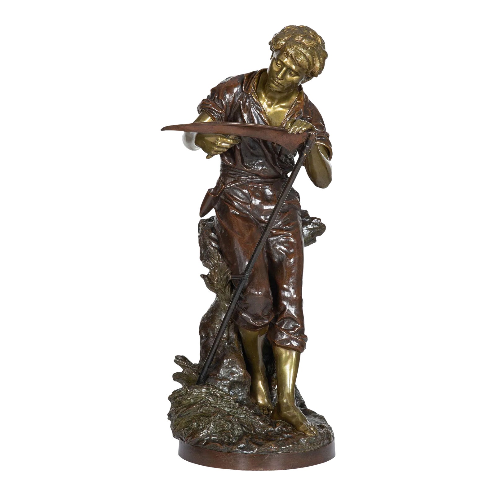 French Antique Bronze Sculpture of "Harvester" by Mathurin Moreau ...