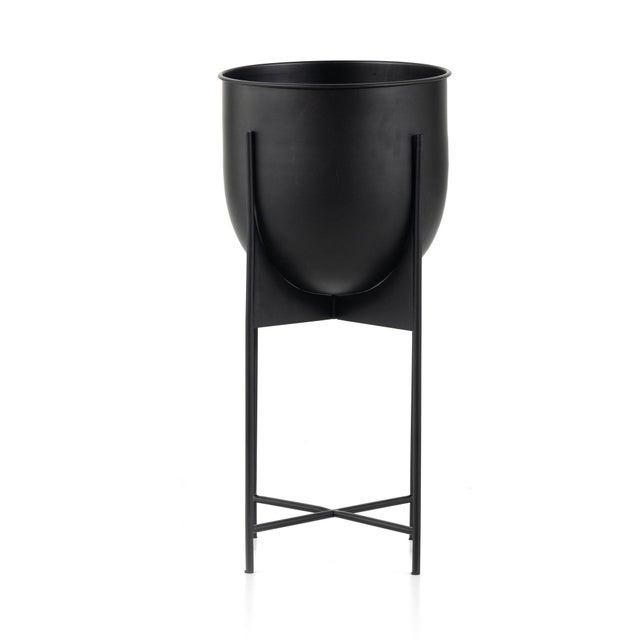 Elroy Planter - Satin Black | Chairish