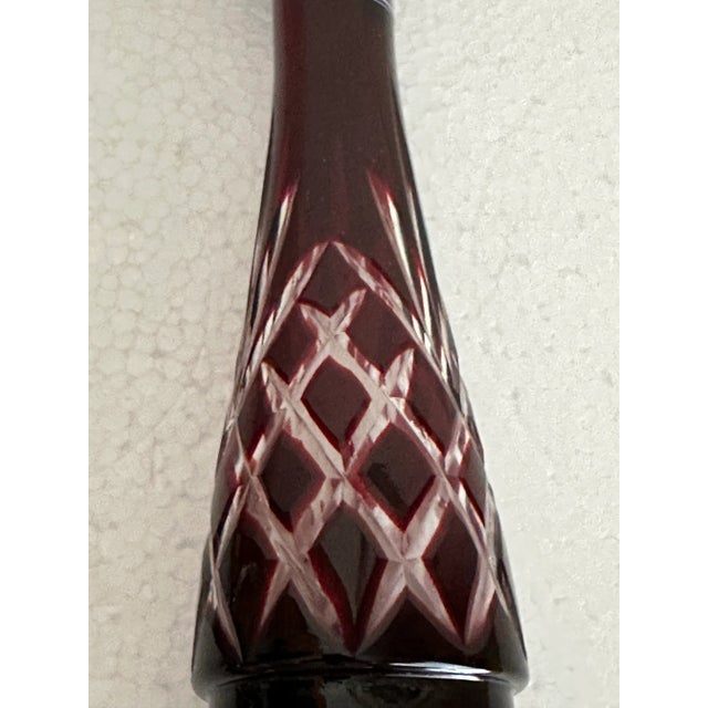 Vintage 1960s Crystal Legends by Godinger Crystal Ruby Red Cut to Clear ...