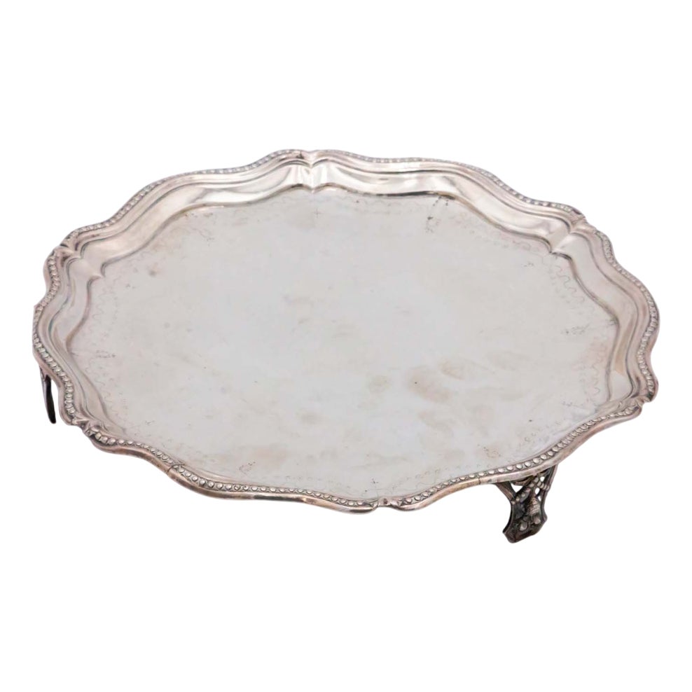Embossed Silver Ticket Tray | Chairish