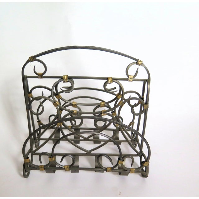 Vintage Wrought Iron Magazine Rack | Chairish