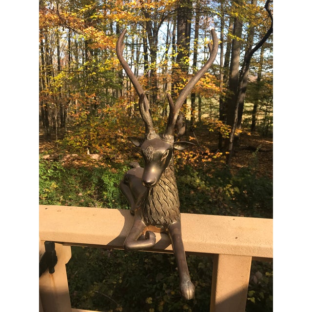 Reclining Reindeer Statue Solid Brass | Chairish