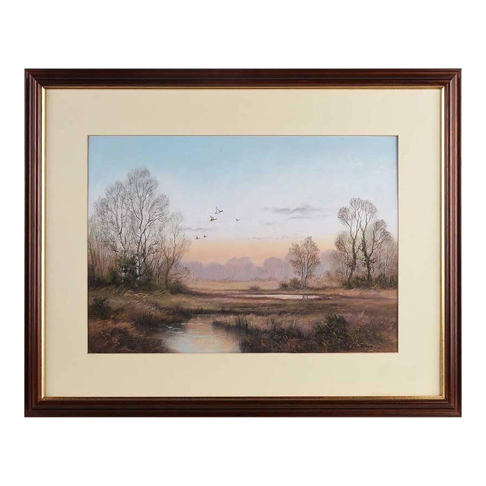 Wendy Reeves, Mallards over Wetlands in the English Countryside by 20th ...