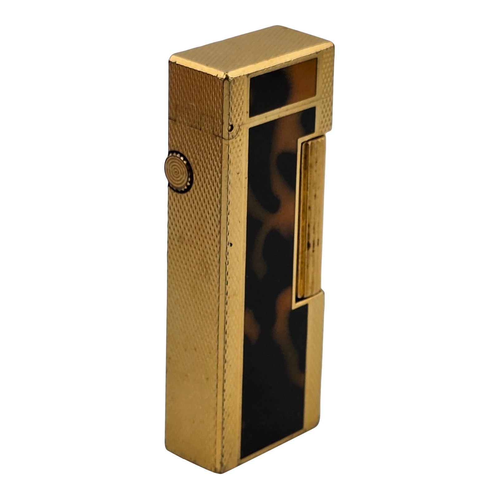 Rare Vintage Dunhill Square Lacquer Marble Roller Gas Lighter Gold ...
