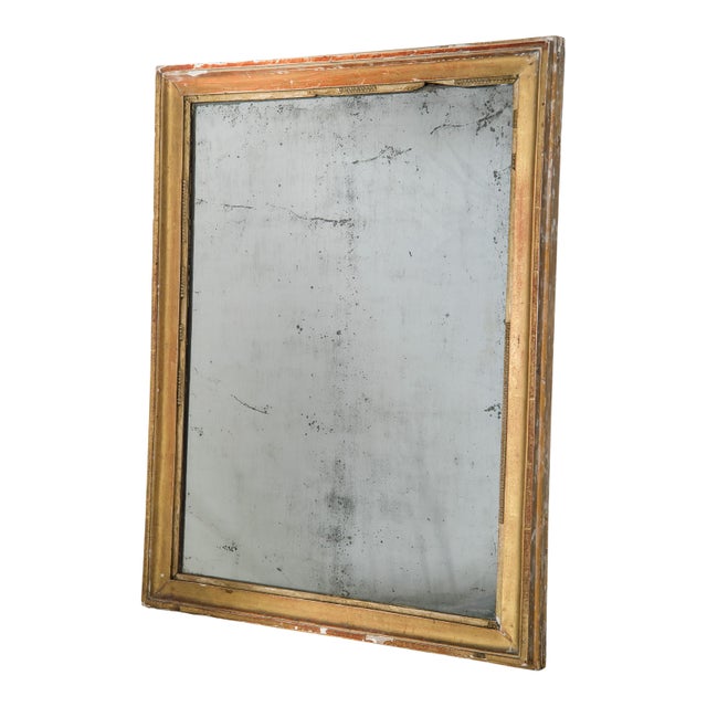Early 20th Century Antique French Gilt Foxed Mirror | Chairish