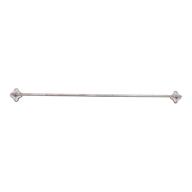 Vintage 24.125 In. Nickel Finish Steel Towel Bar | Chairish