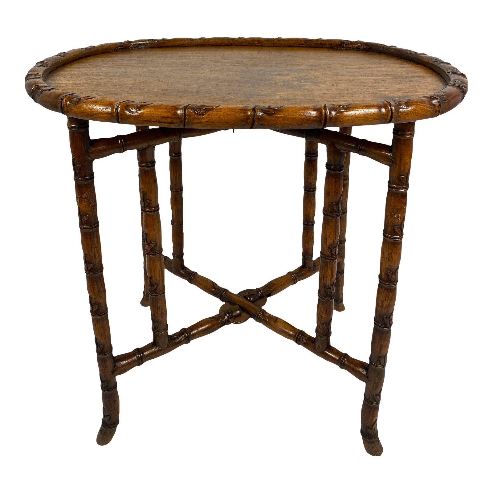 19th Century Chinese Tea Table or Antique Folding Side Table | Chairish
