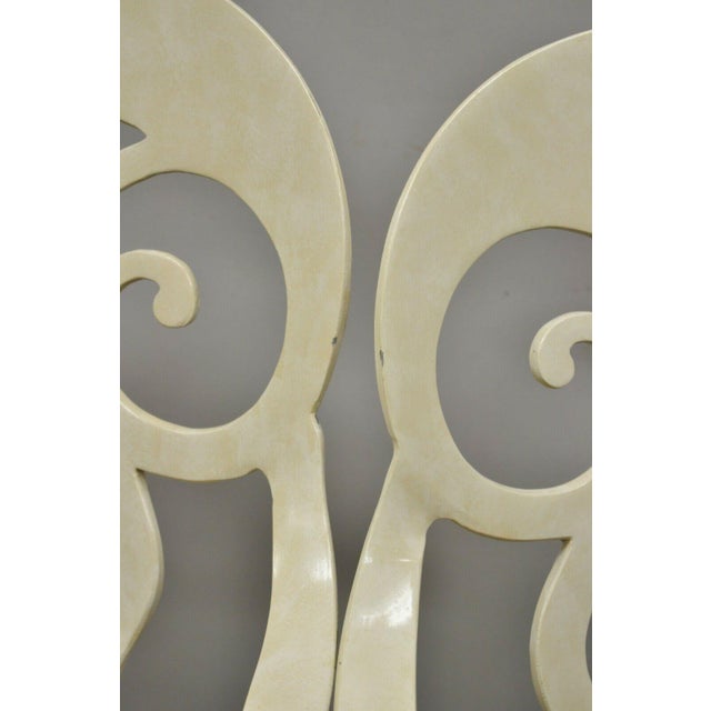 Veneman Italian Regency Style Cast Aluminum Spade Back Saber Leg Chairs ...