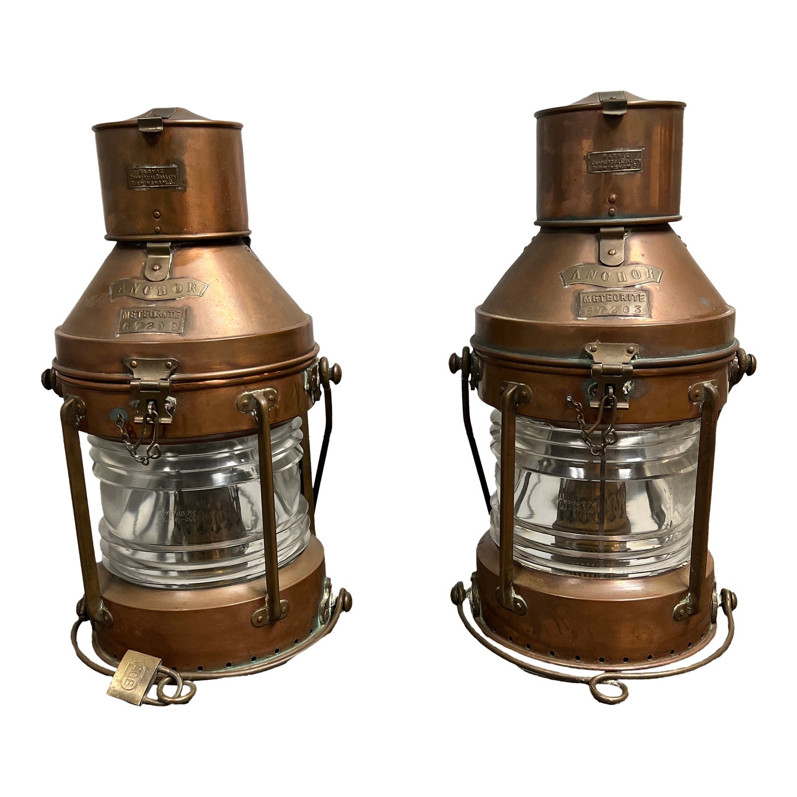 1950's Solid Copper Ship's British Maritime Anchor Lantern by Meteorite ...
