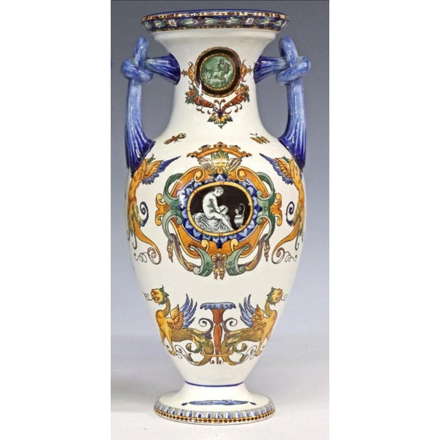 French Gein Fiance Renaissance Revival Vases - A Pair | Chairish