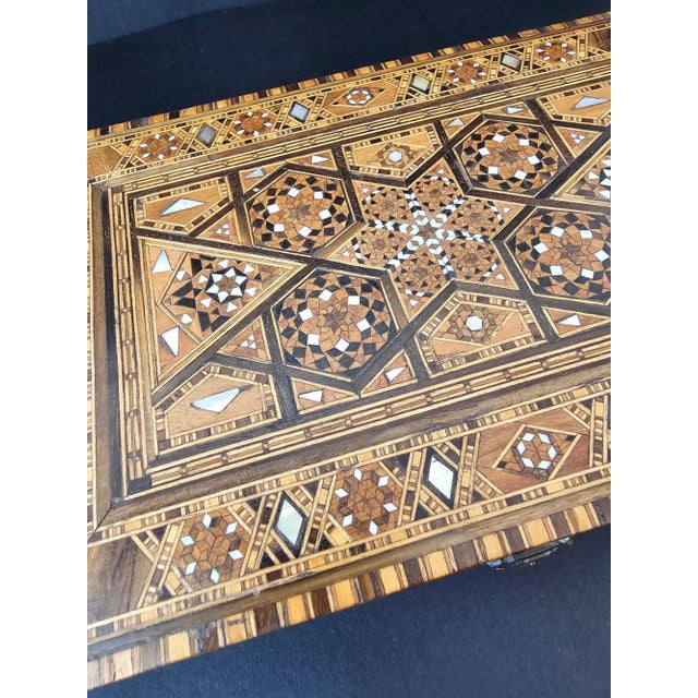 Vintage Middle Eastern Syrian Damascus Arabesque Mosaic Marquetry ...