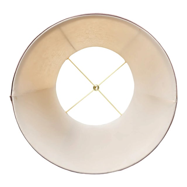 Vintage Traditional Natural Lamp Shades in Cream Trimmed With Brown ...