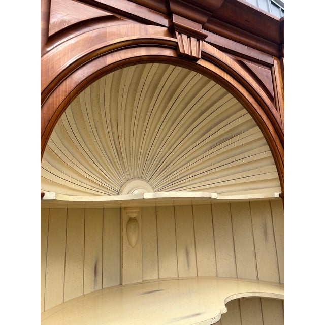 Harden Furniture Solid Cherry Shell Carved Triple Arch Bookcase | Chairish