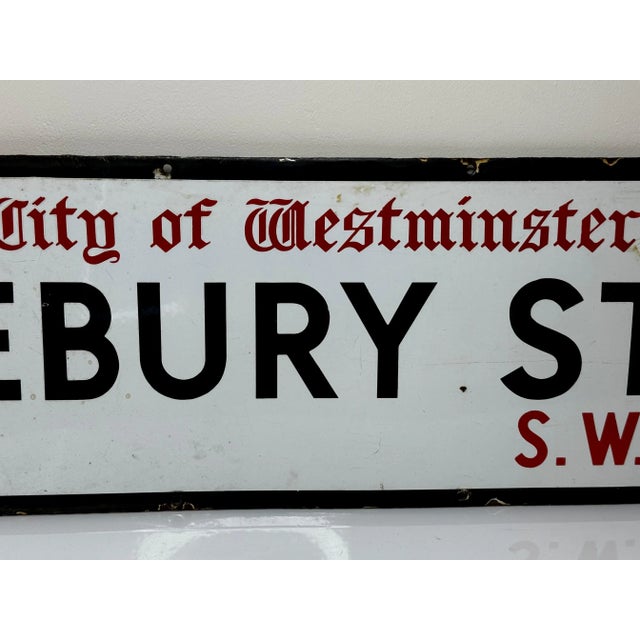 1940s British Enamel London Road Sign City of Westminster Ebury Street ...