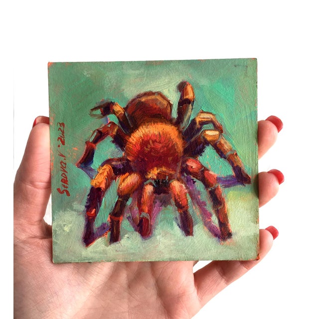 Framed Original Small Spider Tarantula Oil Painting by Valeriya Serova ...