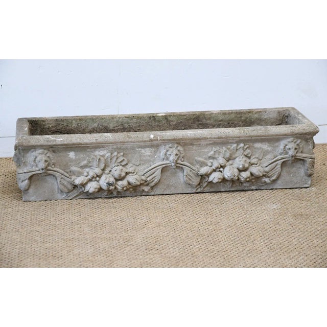 A Pair of English Concrete Rectangular Planters | Chairish