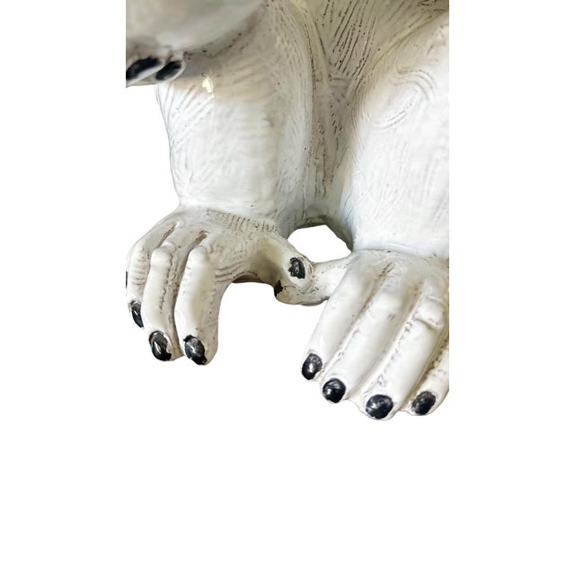 Mid Century Large Italian Ceramic Capuchin Monkey Statue | Chairish