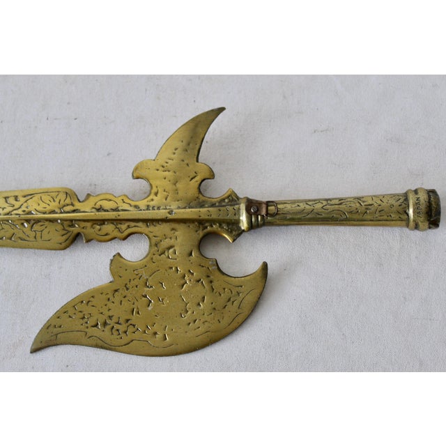 Vintage Ornate Brass Finish Decorative Gothic Halberd Spear Axe Hook ...