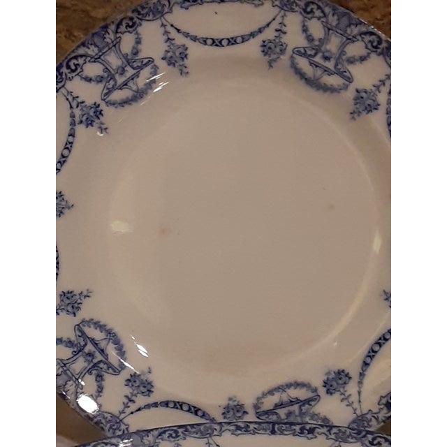 Late 19th Century England "Napoli" Pattern Blue and White China Plates ...