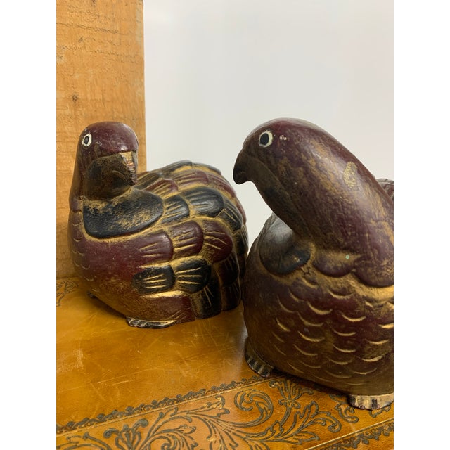 Pair of Antique Japanese Hand Crafted Quail Figures | Chairish