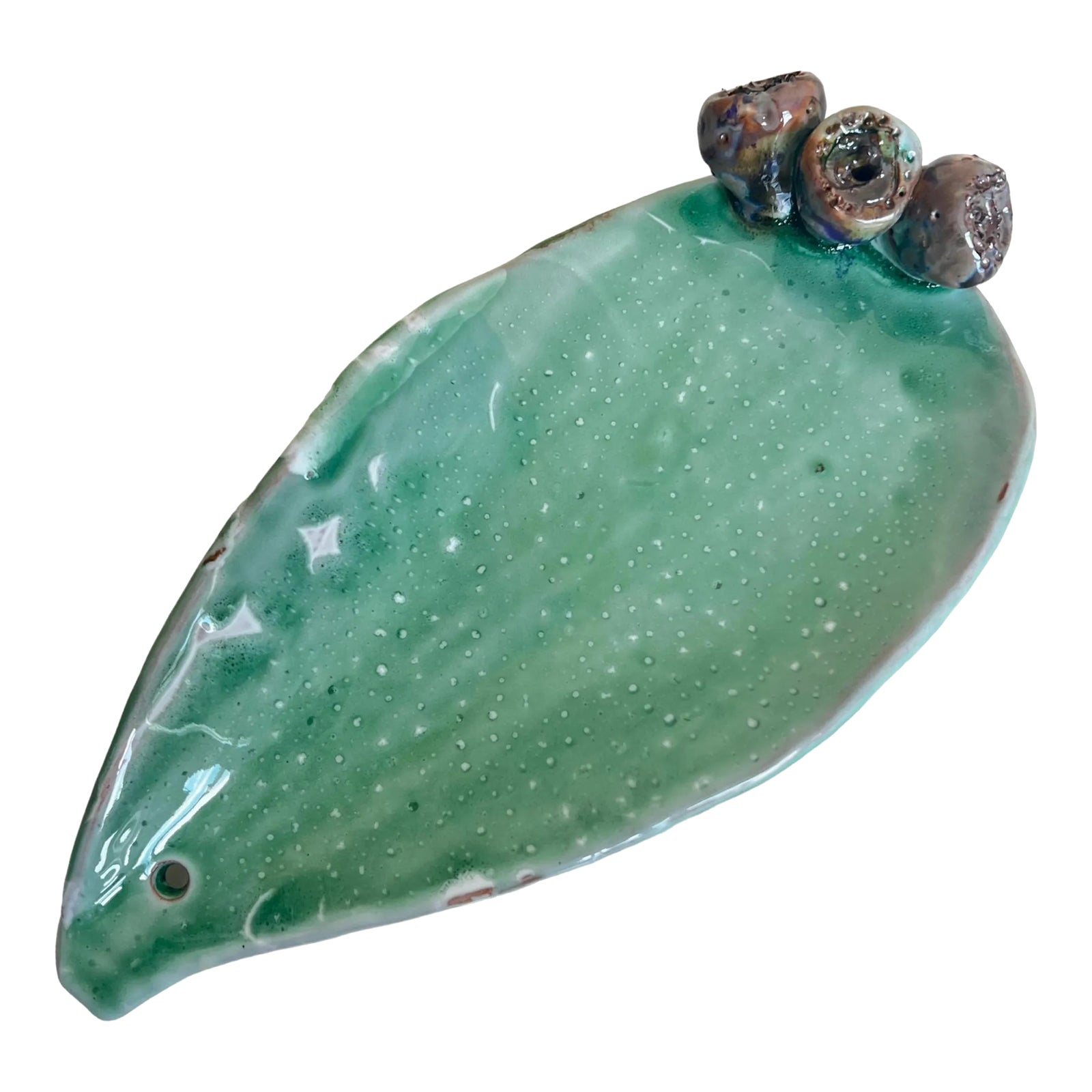Jade Green Cactus With Three Purple Polychrome Prickly Pears by ...