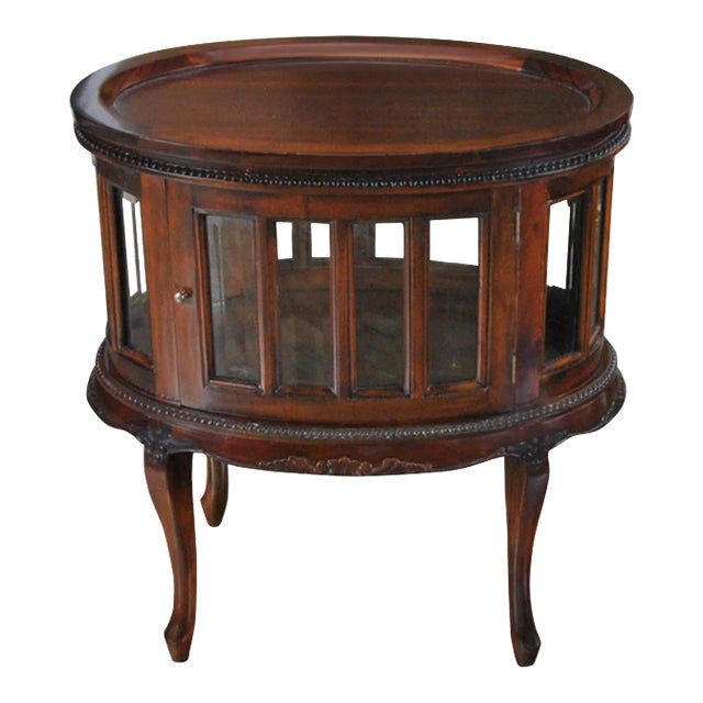 Oval Tray Top Mahogany Display Table | Chairish