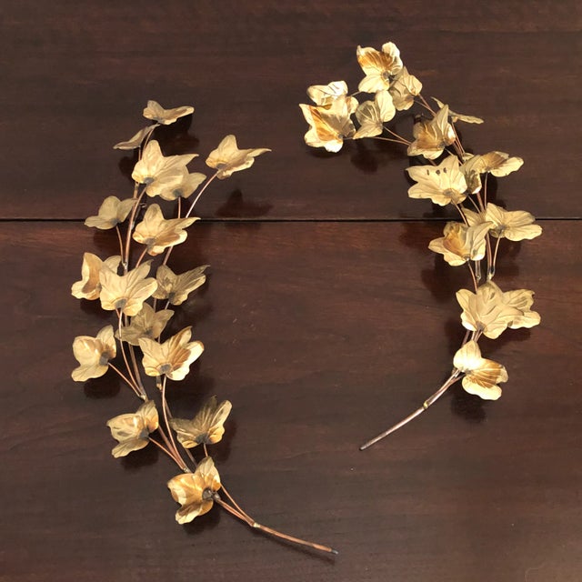 Mid-20th Century Brass & Copper Ivy Wall Art Sprays — a Pair | Chairish