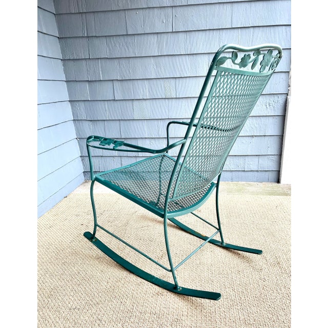 Late 20th Century Vintage Wrought Iron Outdoor Rocker Chair | Chairish