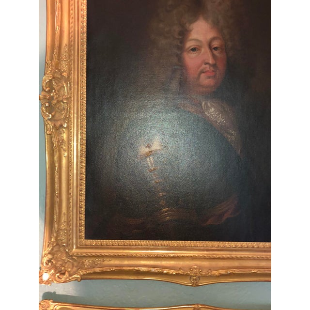 Large Antique 17th Century Louis XIV en Armour Portrait Oil Painting ...