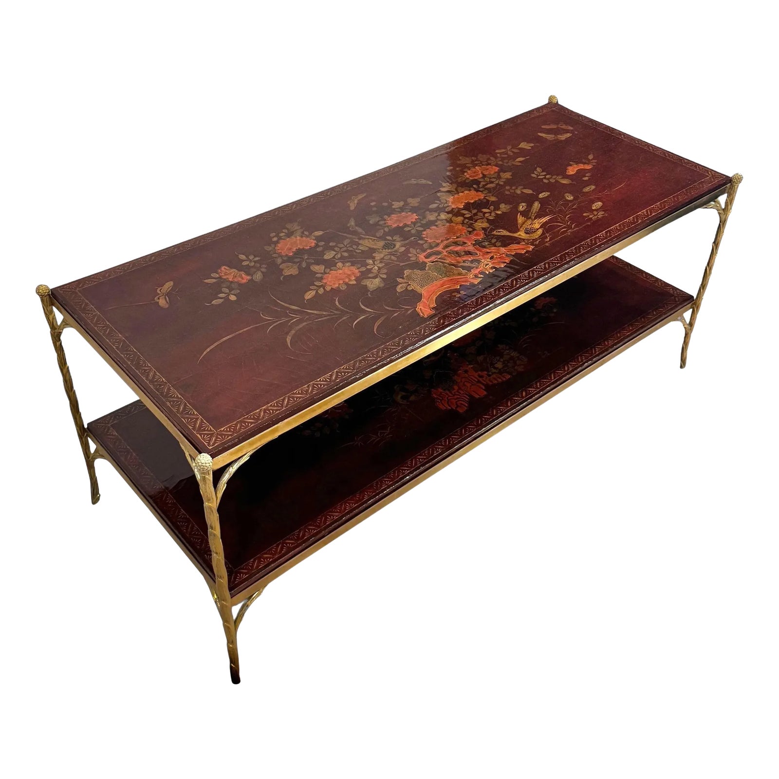 Gilt-Bronze Lacquer Low Table | Chairish