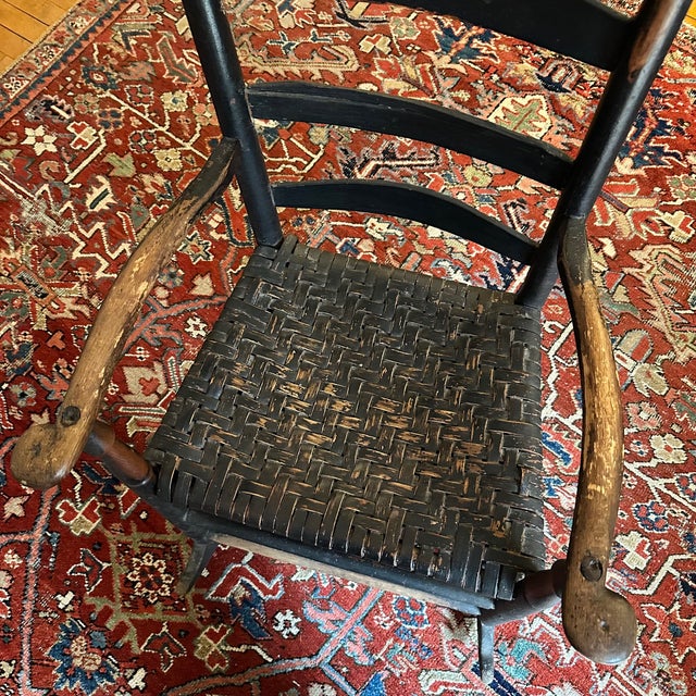 Antique 19th Century Ladder Back Shaker Rocker | Chairish