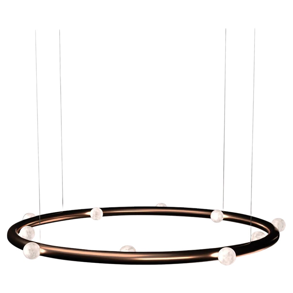 Demetra Round 90 Copper Pentant Lamp by Alabastro Italiano | Chairish