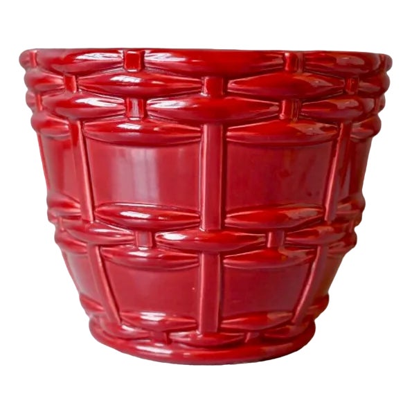 Red Ceramic Planter of Saint Clément by Blanche Letalle, France, 1940s ...