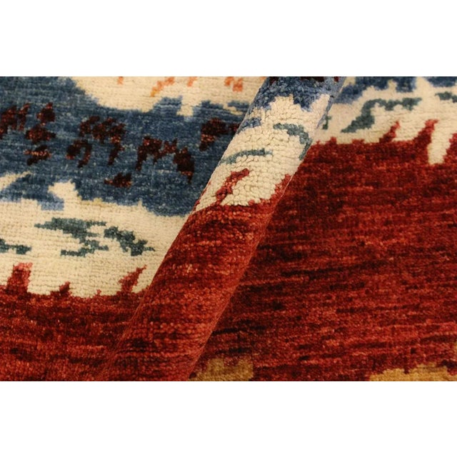 1990s Abstract Modern Red/Ivory Wool Rug - 8'3 X 9'7 | Chairish