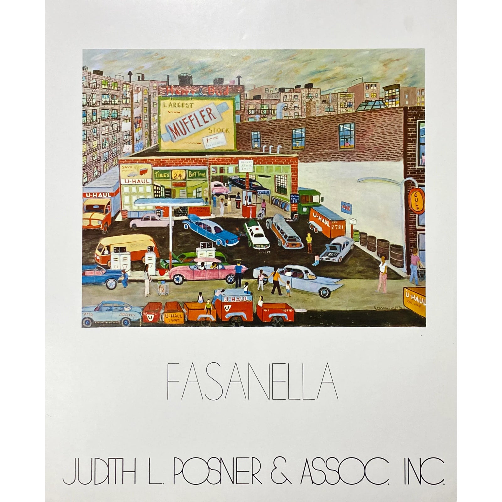 1970s Ralph Fasanella Judith L.Posner Exhibition Lithograph | Chairish