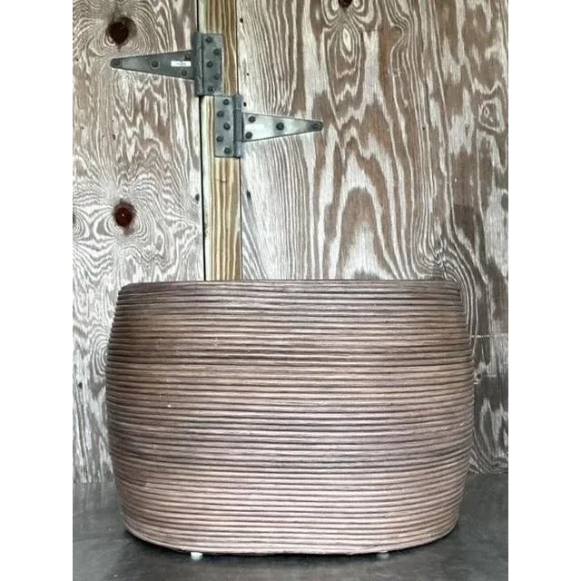 Vintage Coastal Pencil Reed Coffee Table | Chairish