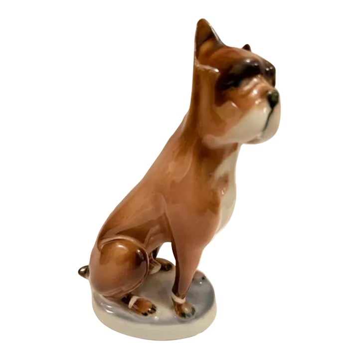 1960s Zsolnay Boxer Dog Figurine | Chairish
