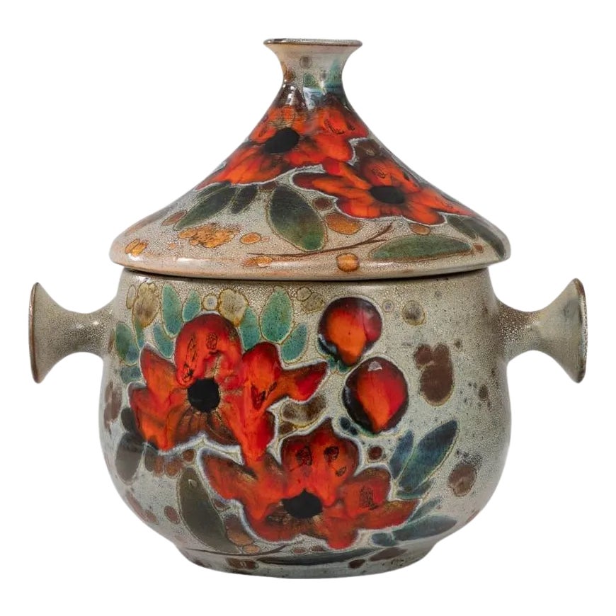 20th Century German Ceramic Pot With Lid | Chairish