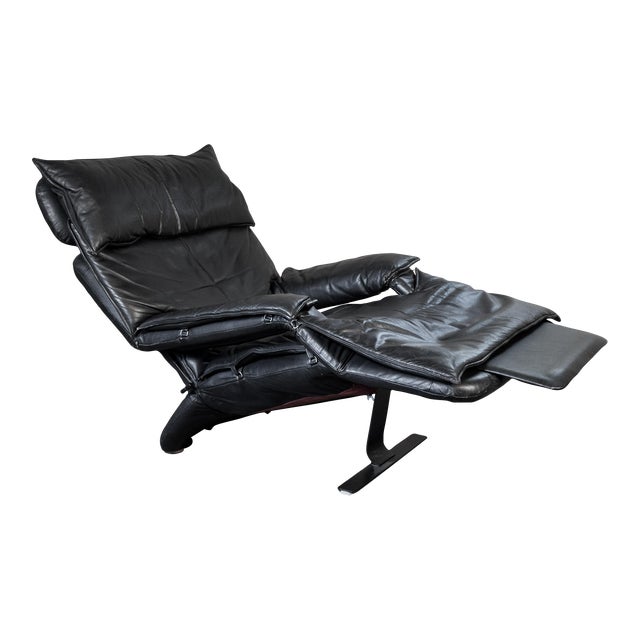 1980s Postmodern Percival Lafer 'Pony' Leather Recliner Chair | Chairish