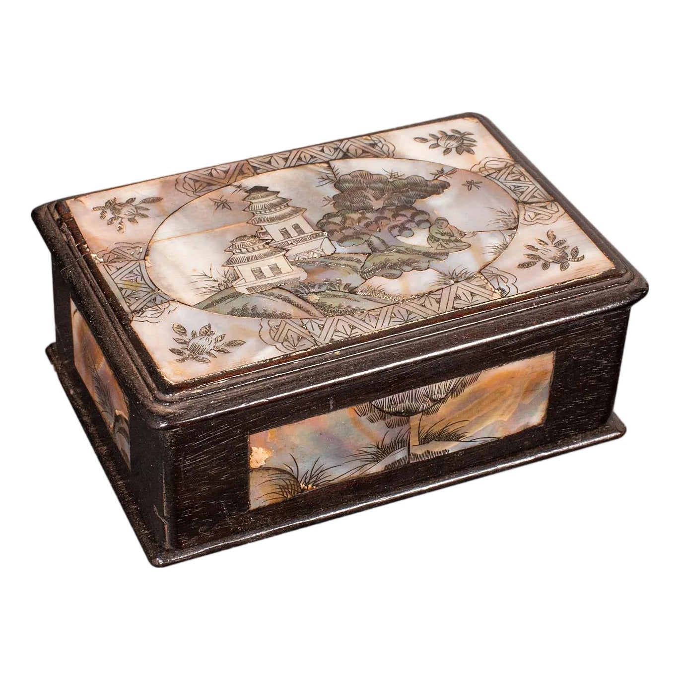 Small Antique Keepsake Box, Oriental, Decorative Case, Qing Dynasty ...