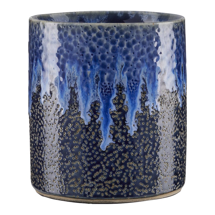 Currey & Company Kelmscott Blue Small Cachepot | Chairish