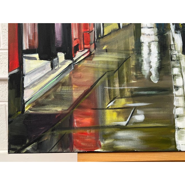 Angela Wakefield Modern Impressionist Painting of Soho London at Night by Urban Landscape Artist ...