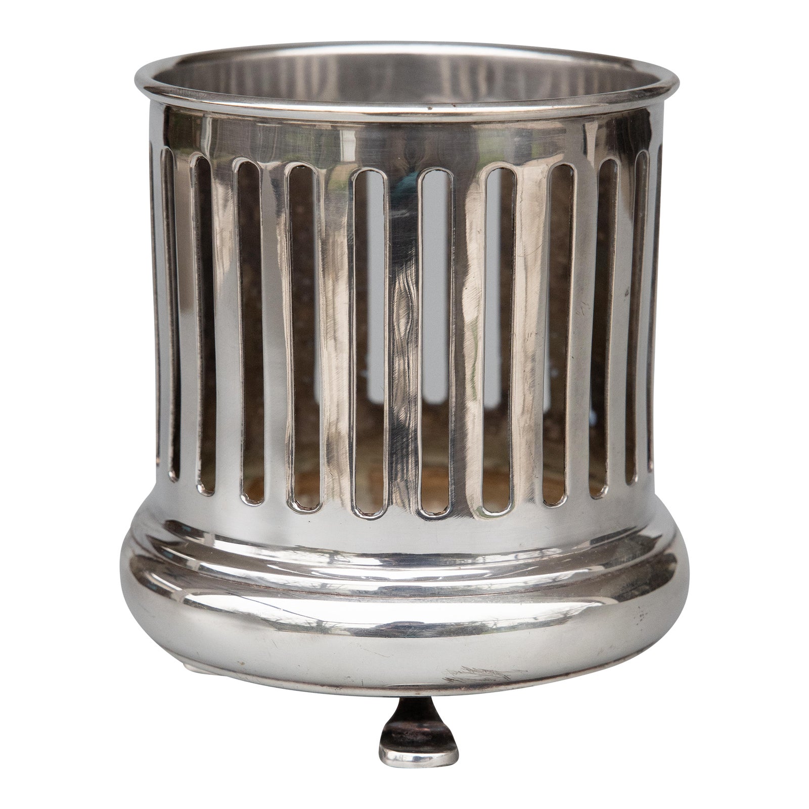 Vintage English Silver Plate Wine Coaster Caddy Holder | Chairish