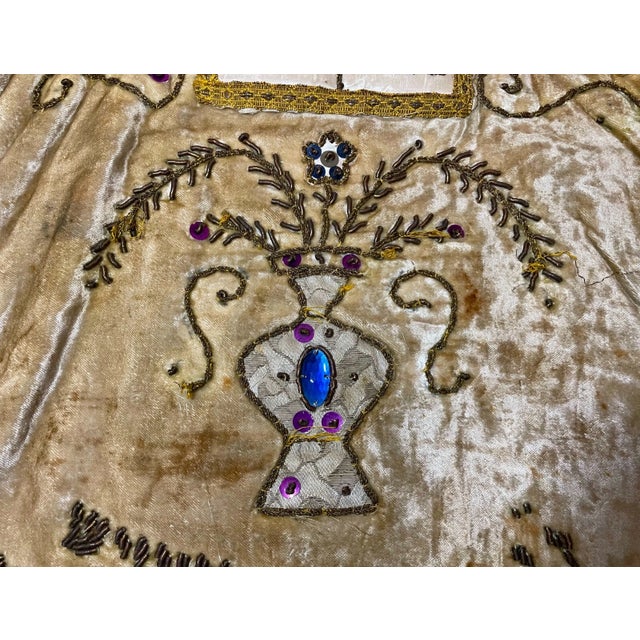 Rare Antique Hand Embroidered Judaica Jewish Memorial Torah Mantel ...