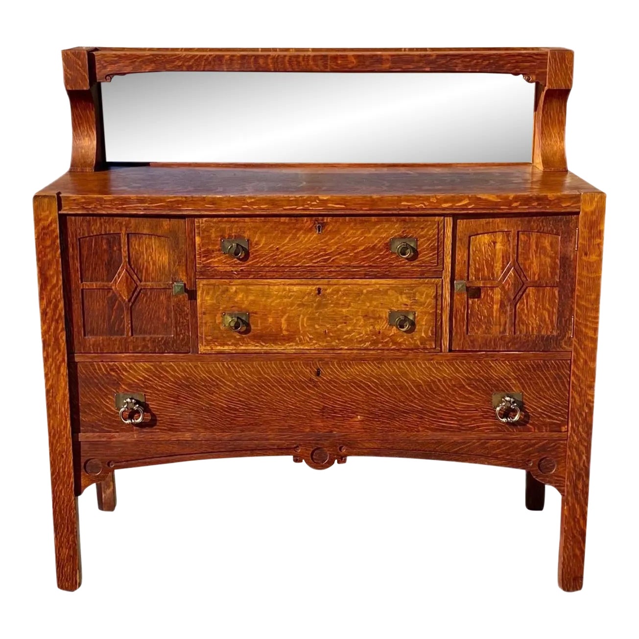 Early 20th Century Antique Arts & Crafts Mission Oak Sideboard Buffet ...